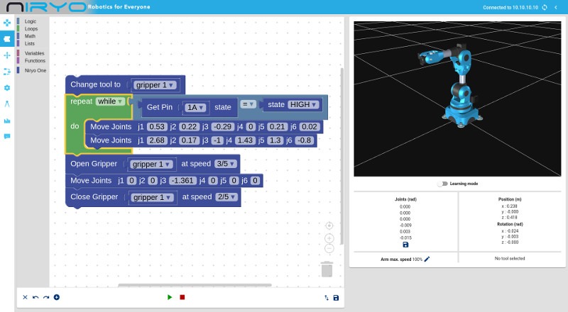 Niryo One: presentation of the robot and its uses